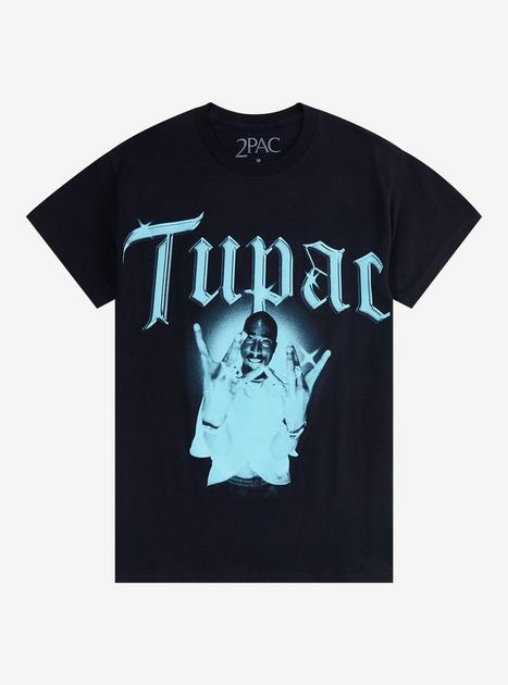 Tupac Hand Signs Portrait Boyfriend Fit Girls T-Shirt | Hot Topic