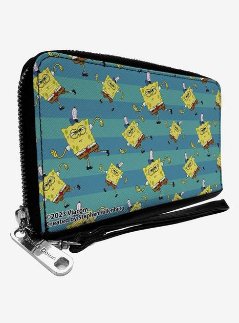 SpongeBob SquarePants Dancing Pose Scattered Zip Around Wallet | Hot Topic