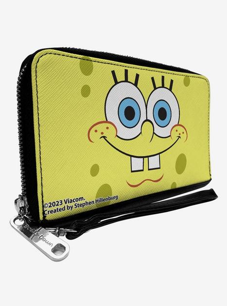 SpongeBob SquarePants Face Close Up Zip Around Wallet | Hot Topic