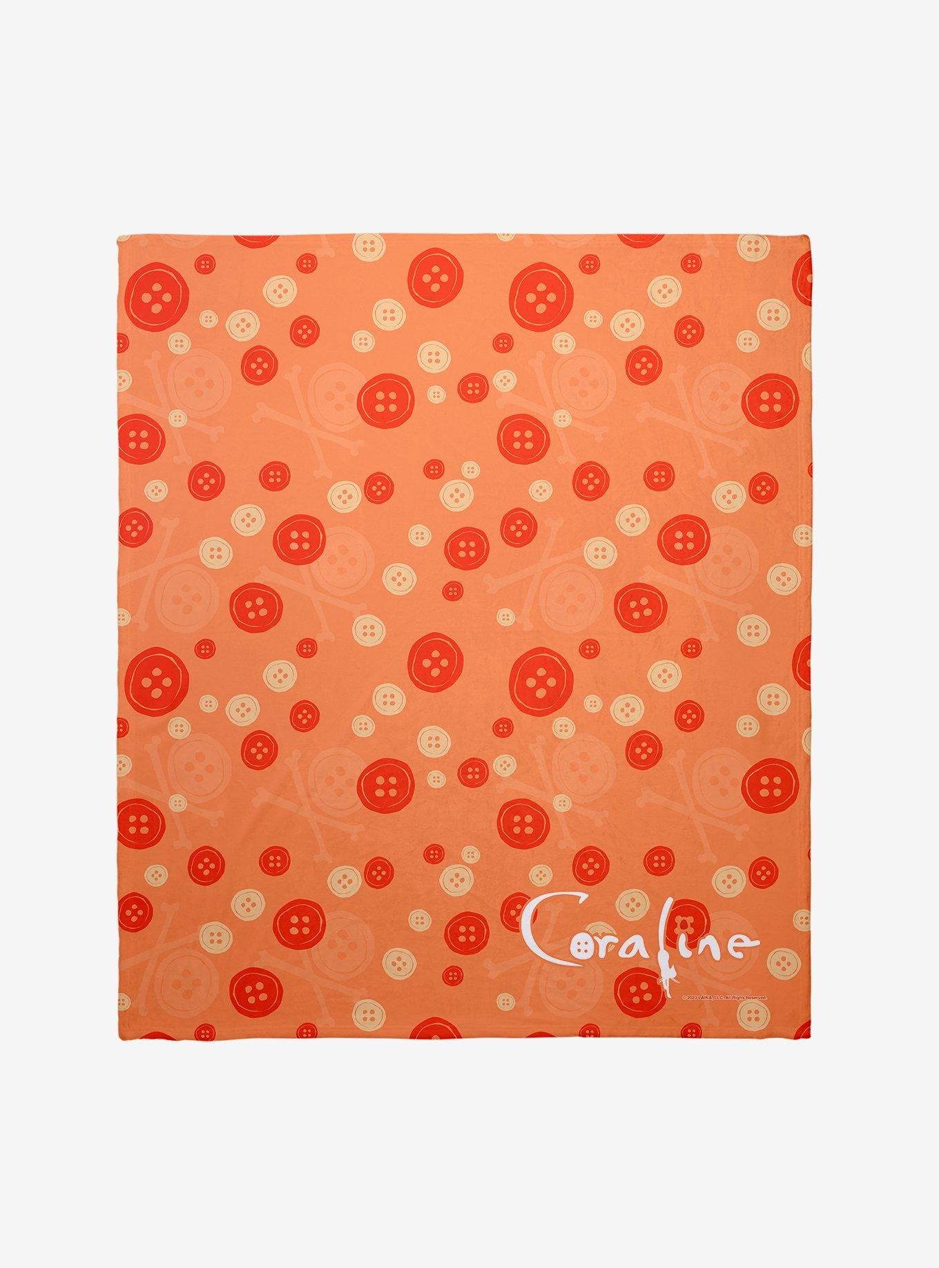 Coraline Buttons Throw Blanket White Boxlunch
