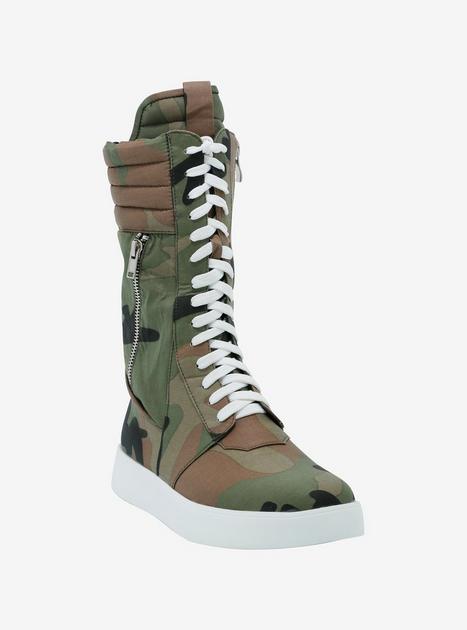 Azalea Wang Camo Lace-Up Super Hi-Top Sneakers | Hot Topic