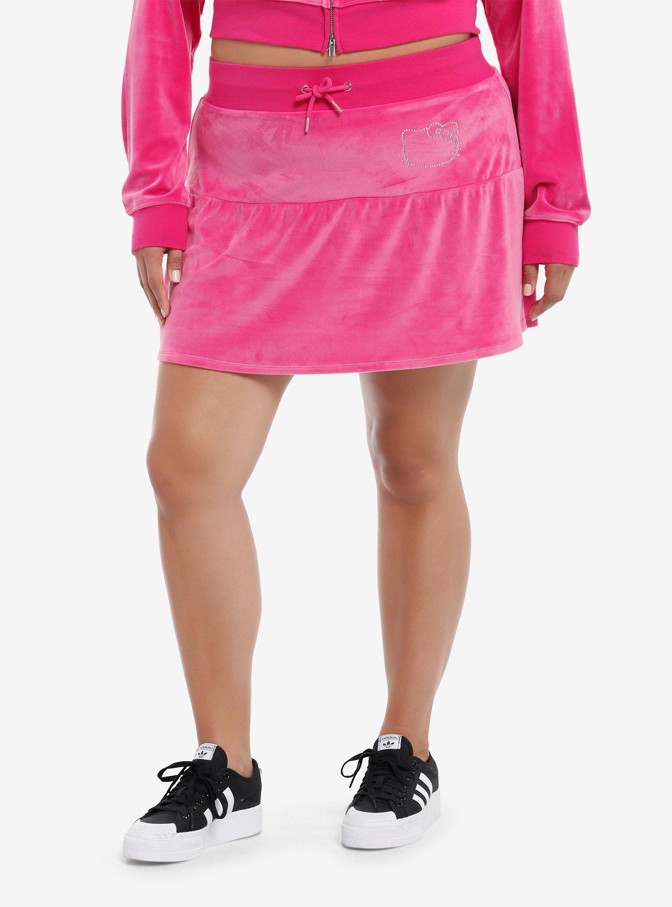 Hello Kitty Rhinestone Pink Velour Skirt Plus Size Hot Topic