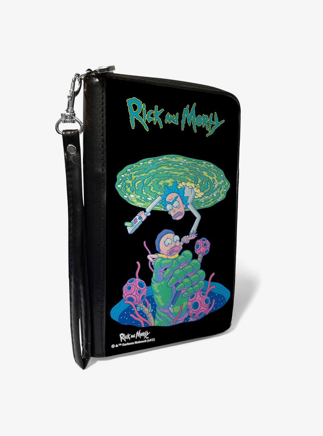 Rick and Morty Portal Battle Scene Zip Around Wallet | BoxLunch
