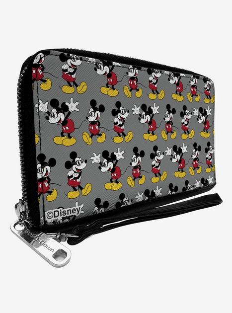Disney Nerdy Mickey Mouse 3 Pose Stripe Zip Around Wallet | BoxLunch