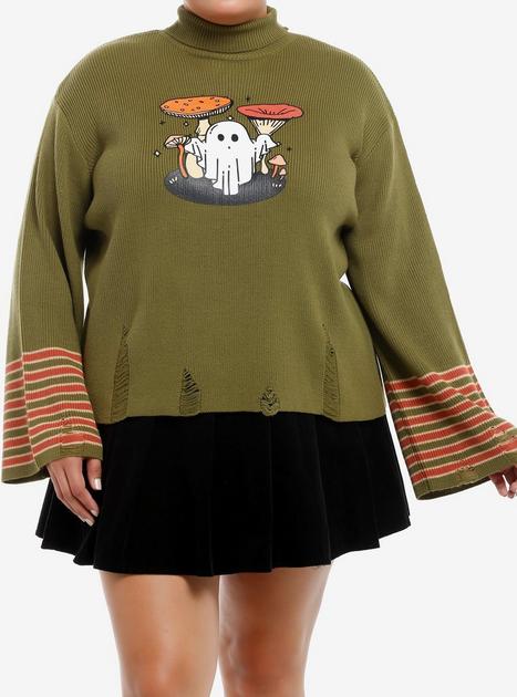 Thorn And Fable Ghost Mushroom Girls Turtleneck Sweater Plus Size Hot Topic
