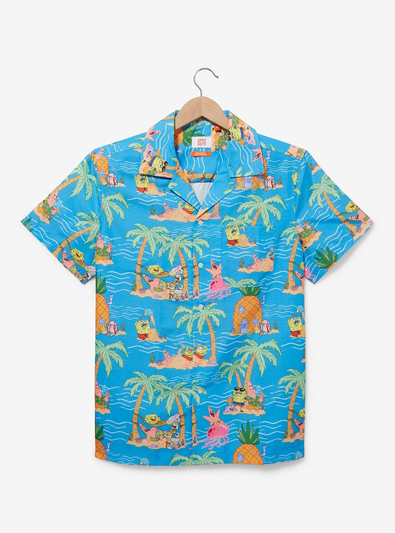 Opposuits Spongebob Squarepants Island Allover Print Woven Button Up
