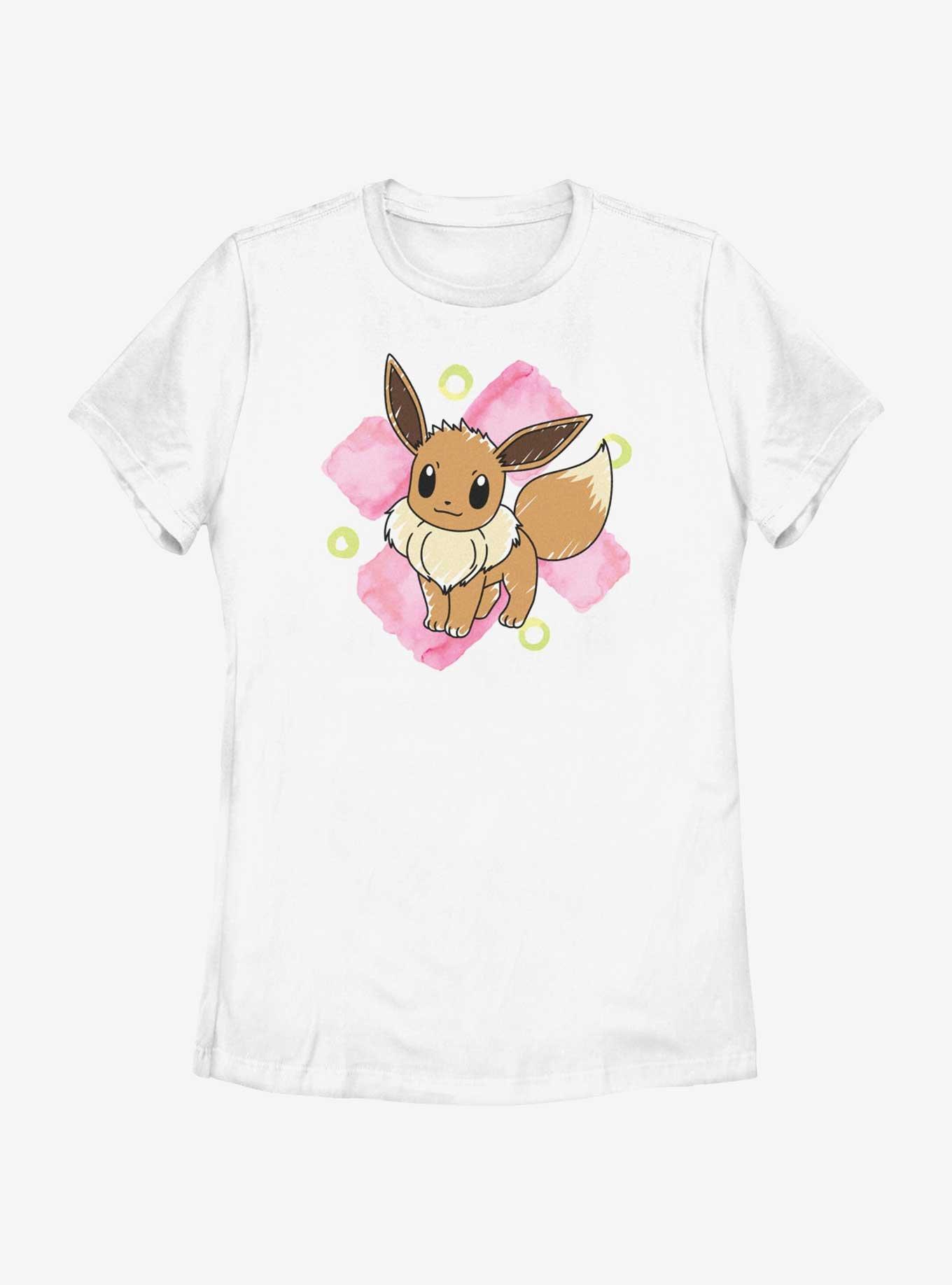 Pokemon Eevee Brush Strokes Womens T-Shirt - WHITE | BoxLunch