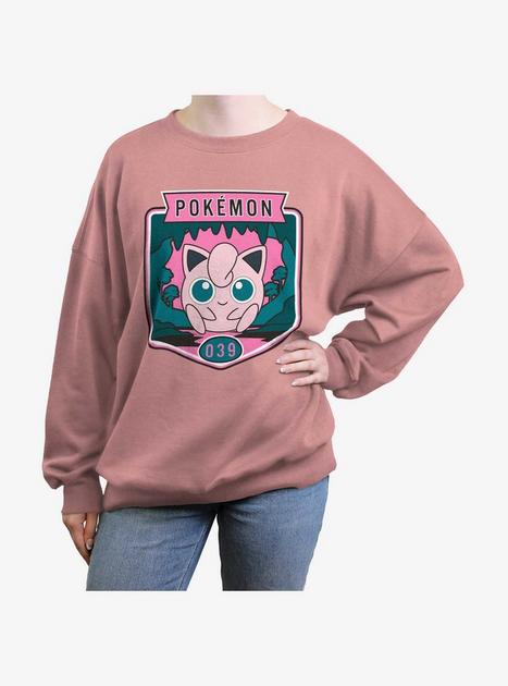 Pokemon Jigglypuff Girls Oversized Sweatshirt Pink Hot Topic