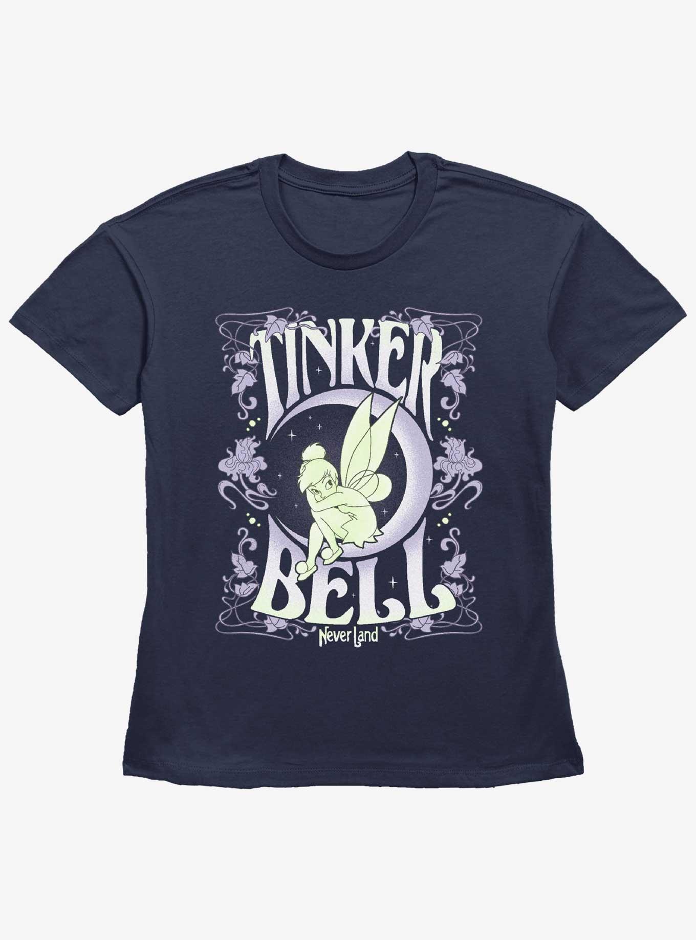 Disney Tinker Bell Nouveau Poster Womens Straight Fit T-Shirt - BLUE ...