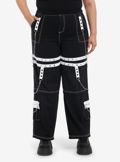 Black And White Grommet Suspender Chain Skater Pants Plus Size Hot Topic