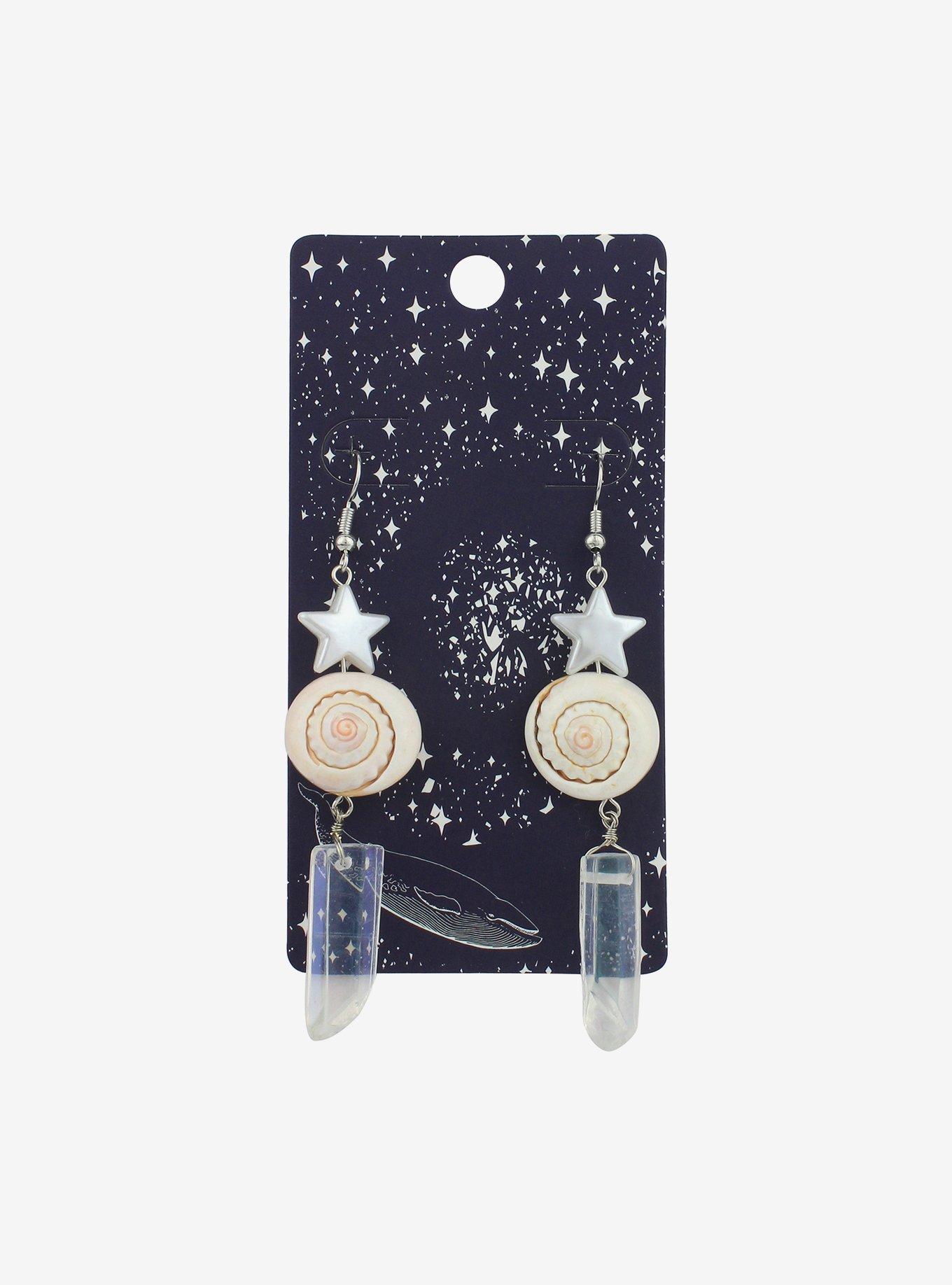 Sweet Society Beach Shell Pearl Earrings Hot Topic
