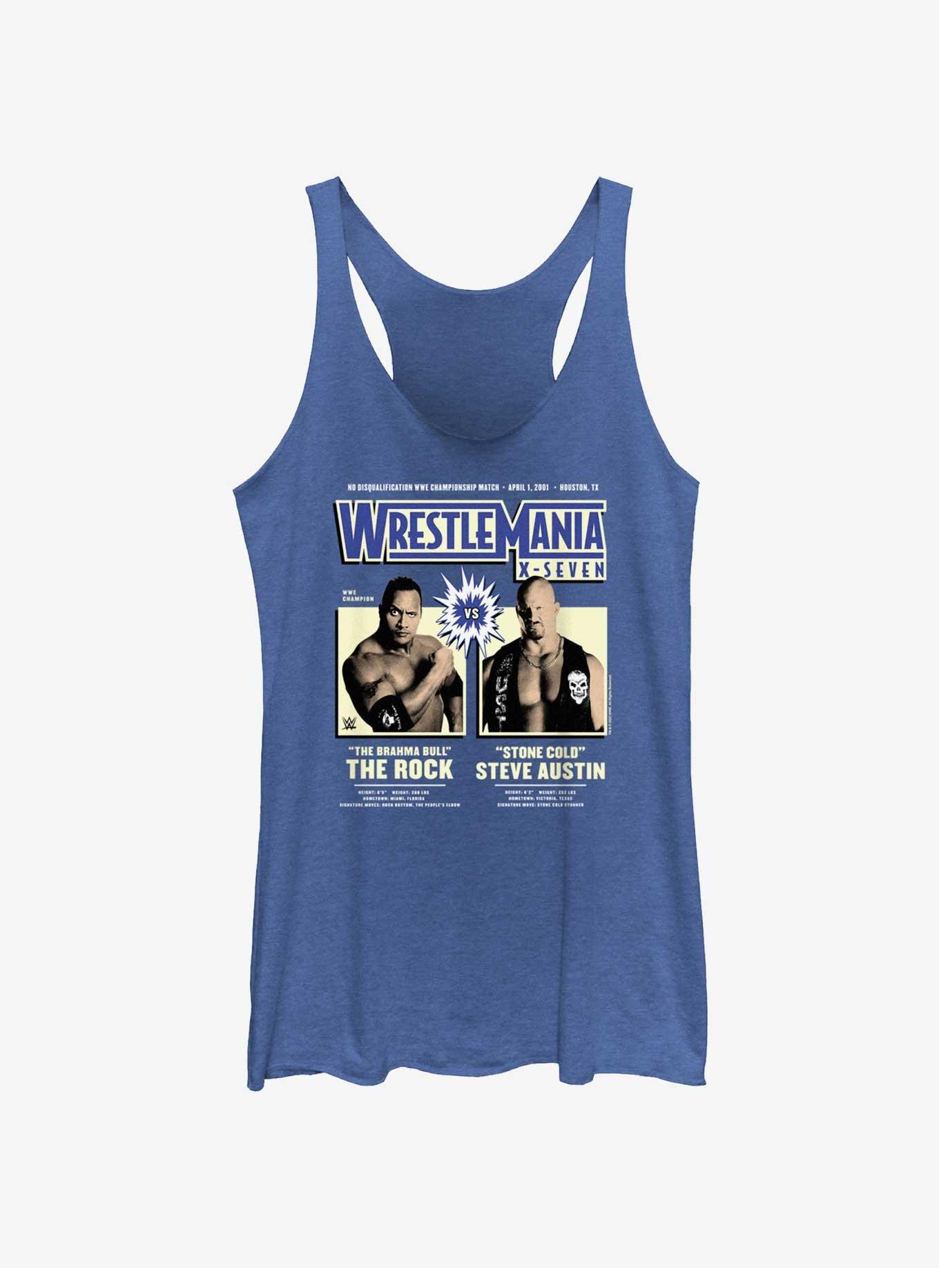 WWE WrestleMania X7 The Rock Vs Steve Austin Womens Tank Top - BLUE ...