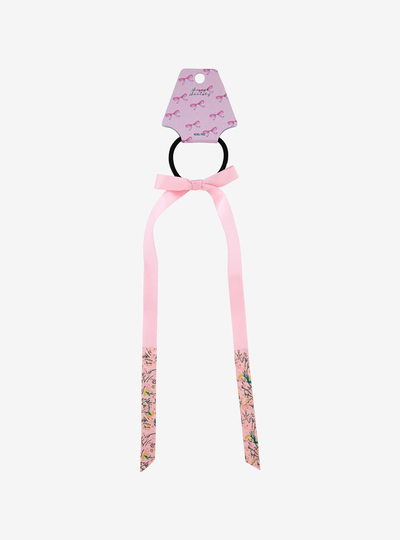 Sweet Society Pink Bow Floral Scrunchie | Hot Topic