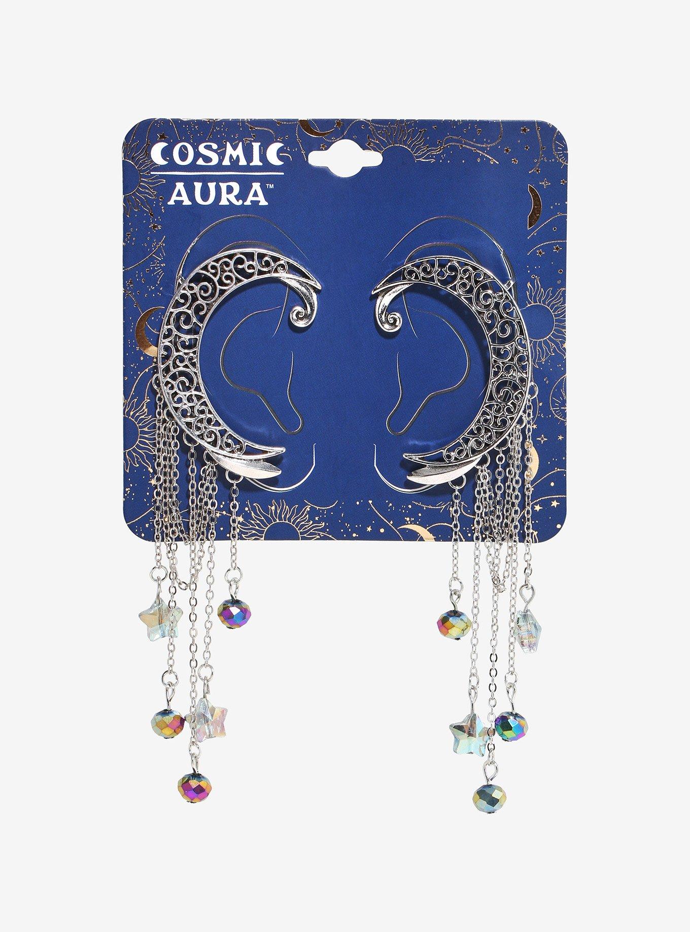 Cosmic Aura Filigree Moon Charm Ear Cuff Set | Hot Topic