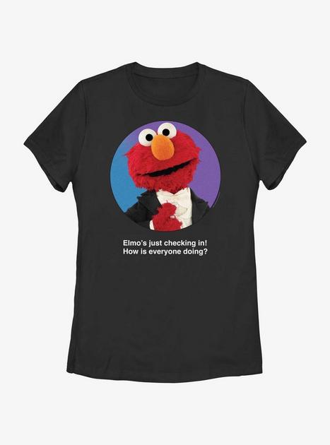 Sesame Street Elmo Tuxedo Checking In Womens T-Shirt - BLACK | BoxLunch