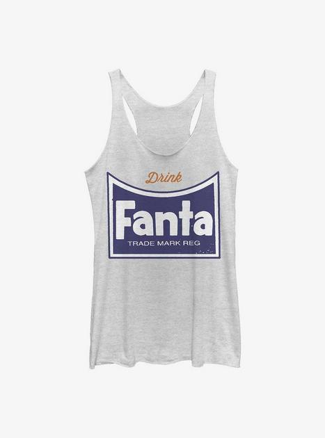 Coca-Cola Retro Fanta Bottle Label Girls Raw Edge Tank - WHITE | Hot Topic