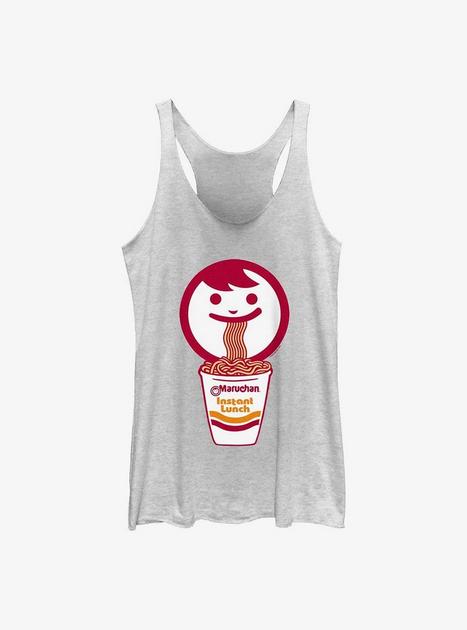 Maruchan Face Eating Ramen Girls Raw Edge Tank - WHITE | Hot Topic