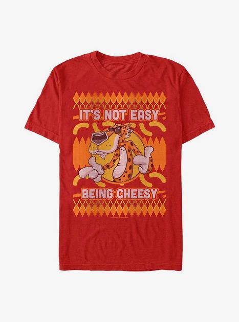 Cheetos Chester Cheetah Ugly Christmas Sweater Pattern T-Shirt - RED ...