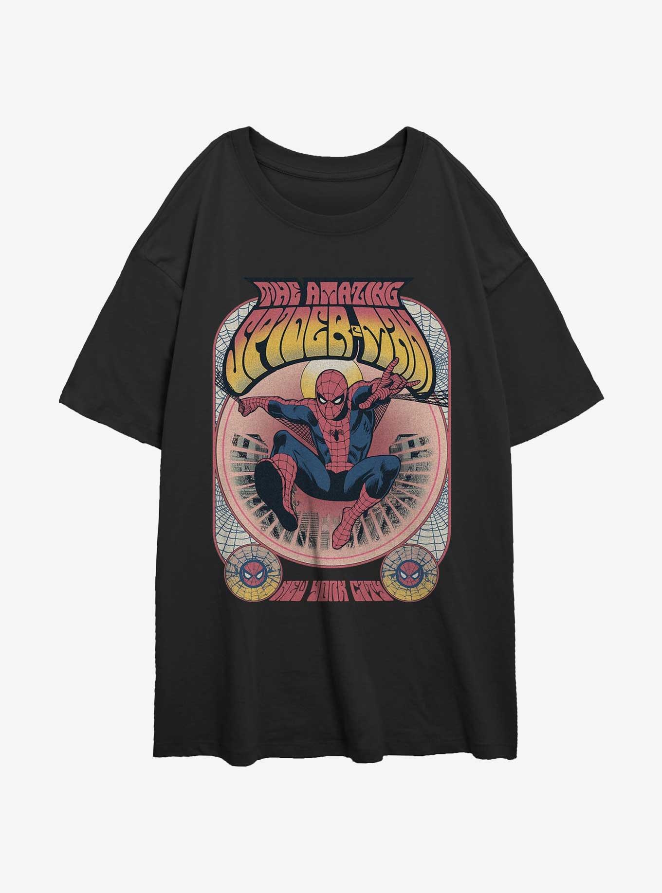 Marvel Spider-Man Spider-Gig Womens Oversized T-Shirt - BLACK | BoxLunch