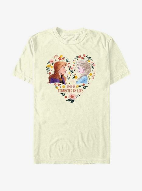Disney Frozen Anna & Elsa Sisters Connected By Love T-Shirt - BEIGETAN ...