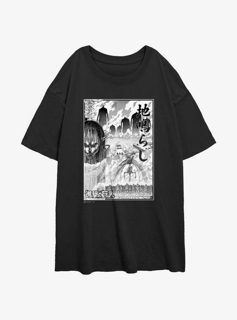 Attack on Titan The Rumbling Poster Girls Oversized T-Shirt - BLACK ...