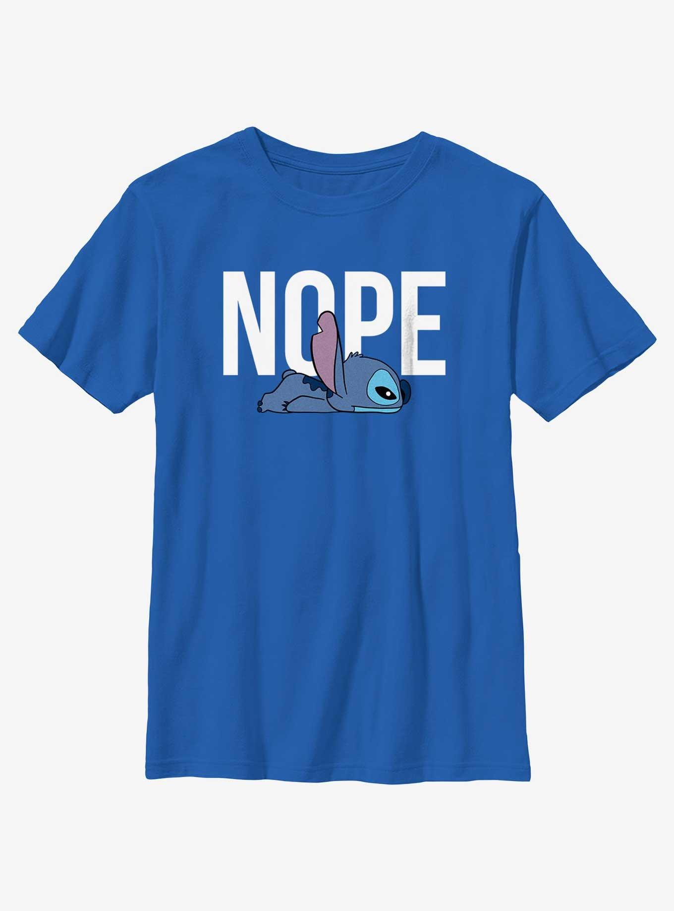 Disney Lilo & Stitch Nope Stitch Youth T-Shirt - BLUE | BoxLunch