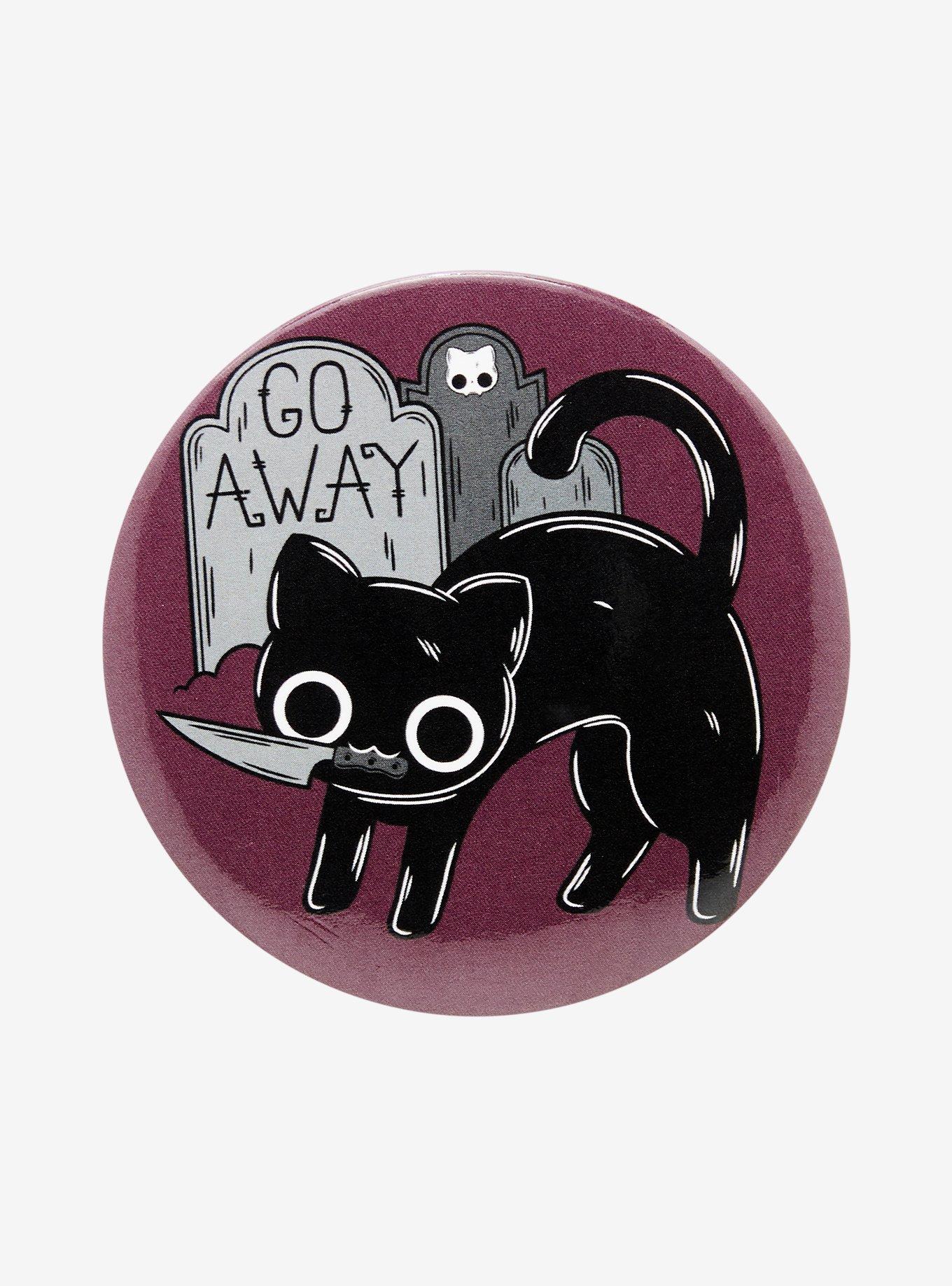 Go Away Cat Tombstone 3 Inch Button | Hot Topic