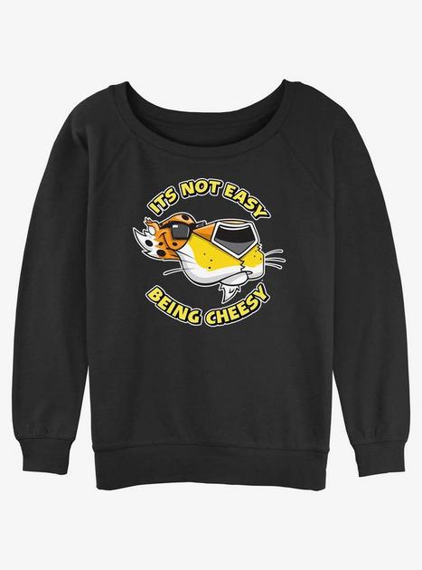 Cheetos Chester Not Easy Being Cheesy Girls Slouchy Sweatshirt - BLACK ...