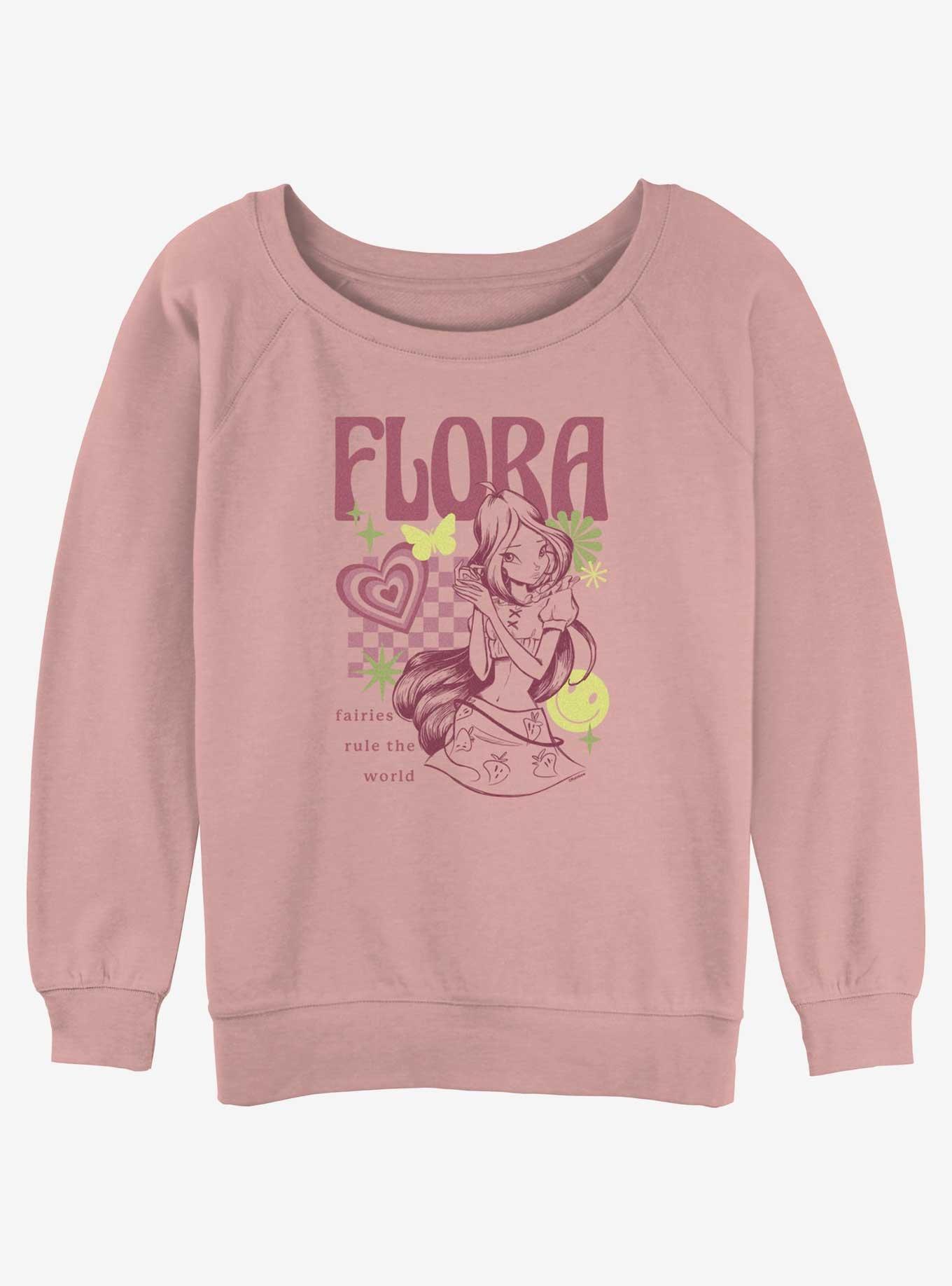 Winx Club Flora Girls Slouchy Sweatshirt - PINK | Hot Topic