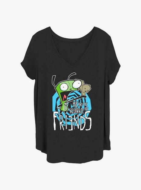 Invader ZIM Squirrel Friend Girls T-Shirt Plus Size - BLACK | Hot Topic