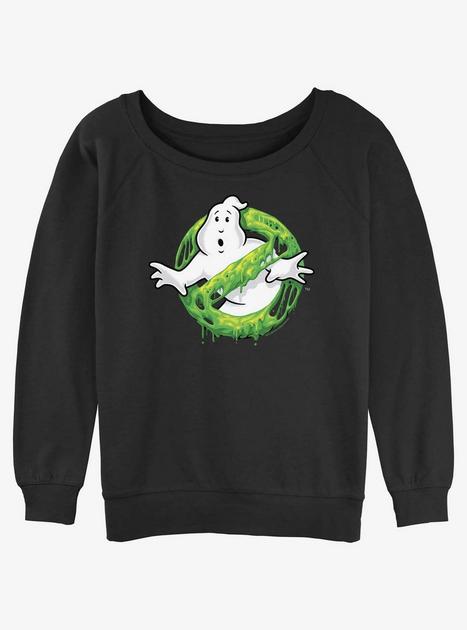 Ghostbusters Green Slime Logo Girls Slouchy Sweatshirt - BLACK | Hot Topic