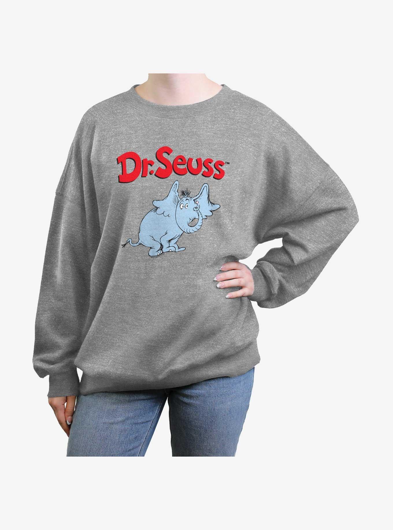 Dr. Seuss Horton Womens Oversized Sweatshirt - GREY | BoxLunch