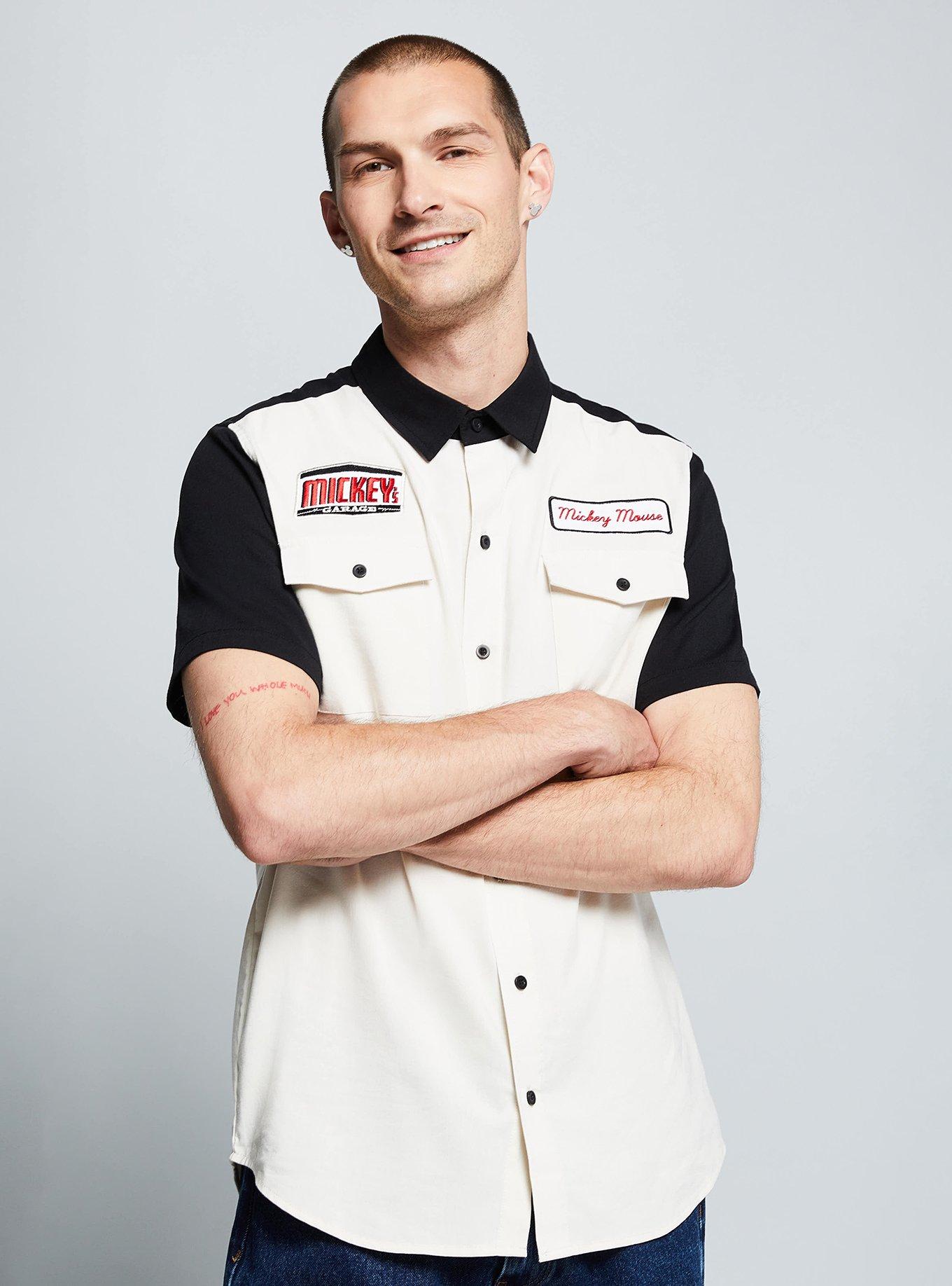 Disney Mickey Mouse Mechanic Woven Button-Up - BoxLunch Exclusive ...