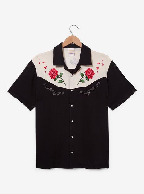 Pretty Guardian Sailor Moon Tuxedo Mask Roses Western Woven Button-Up ...