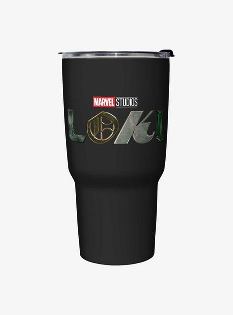 Marvel Loki Logo Travel Mug - BLACK | Hot Topic