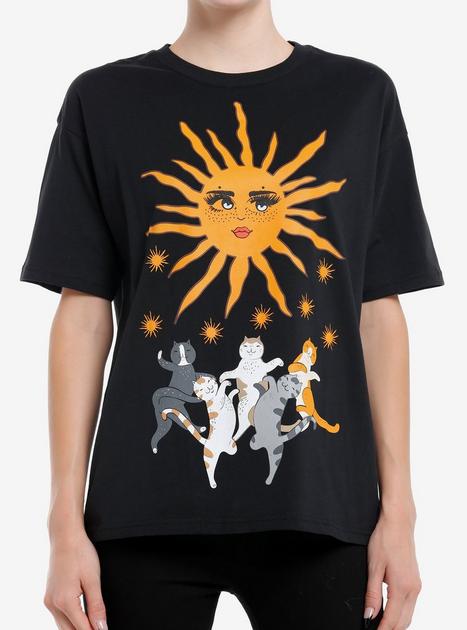 Cats Dancing Sun Girls Oversized T-Shirt | Hot Topic