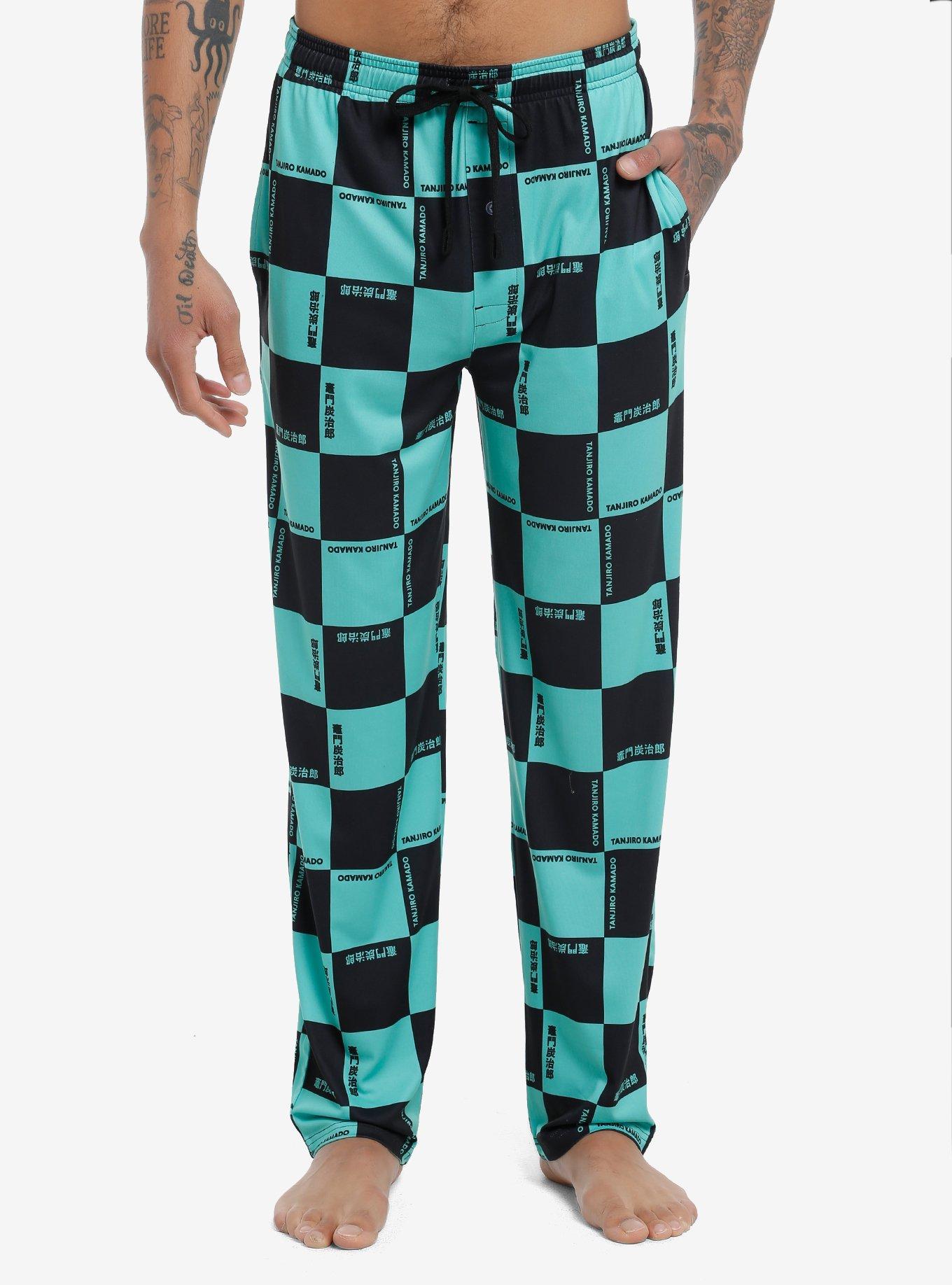 Compare Demon Slayer: Kimetsu No Yaiba Tanjiro Checkered Pajama Pants ...