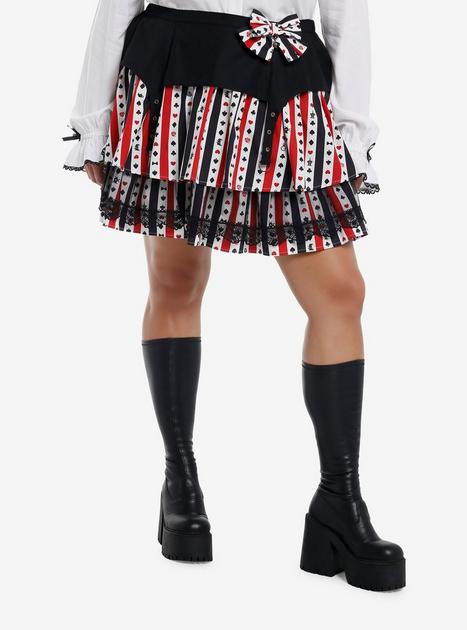 Her Universe Disney Alice In Wonderland Card Suits Grommet Tiered Skirt ...