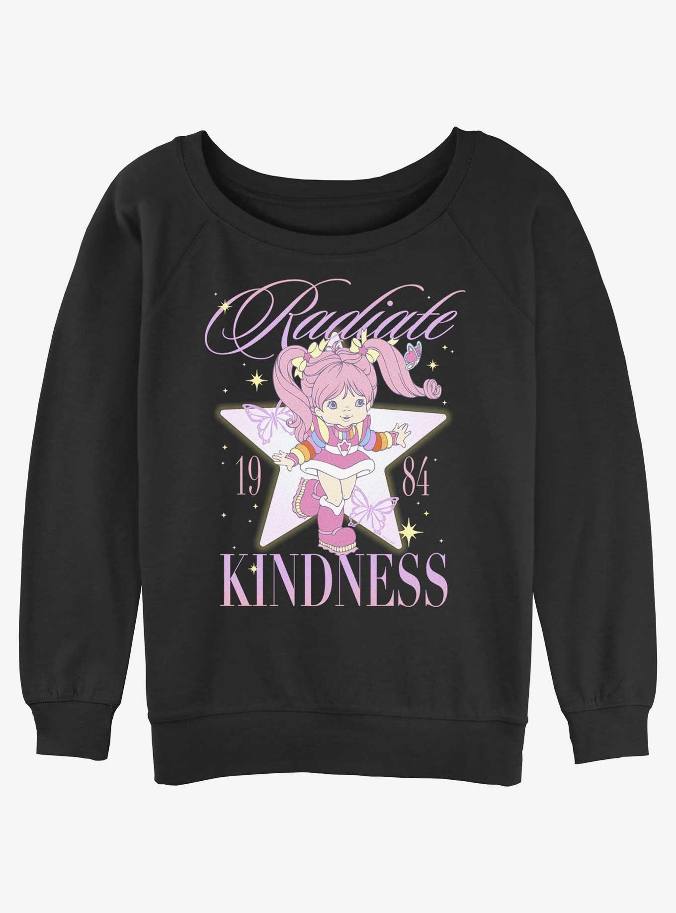 Rainbow Brite Tickled Pink Girls Slouchy Sweatshirt Black Hot Topic