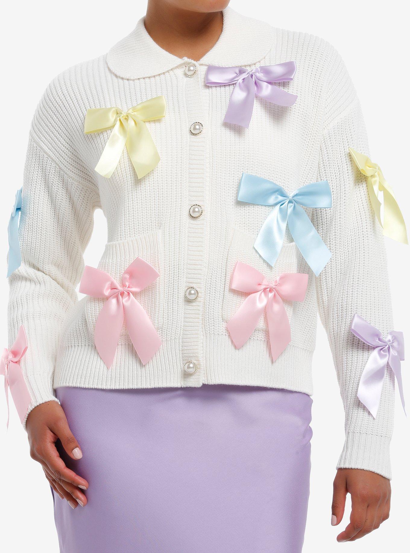 Sweet Society Pastel Bow Pearl Button Girls Cardigan Hot Topic