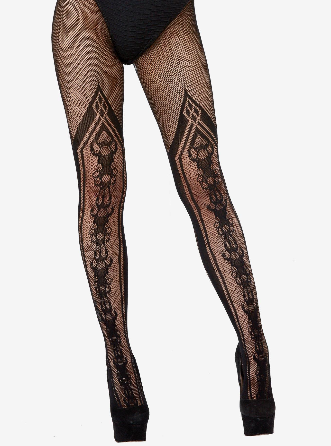 Art Deco Crochet Tights Hot Topic
