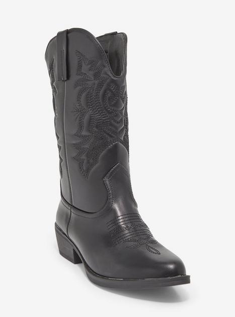 Yoki Black Cowboy Boots | Hot Topic
