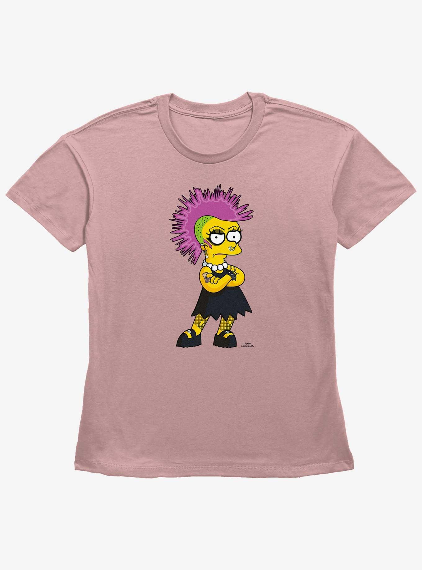The Simpsons Punk Lisa Womens Straight Fit T-Shirt - PINK | BoxLunch
