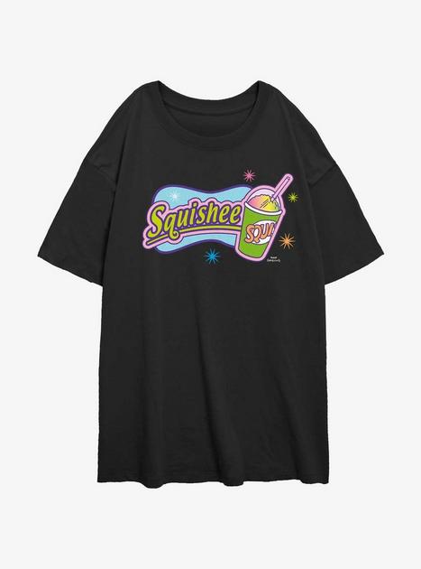The Simpsons Squishee Logo Womens Oversized T-Shirt - BLACK | BoxLunch