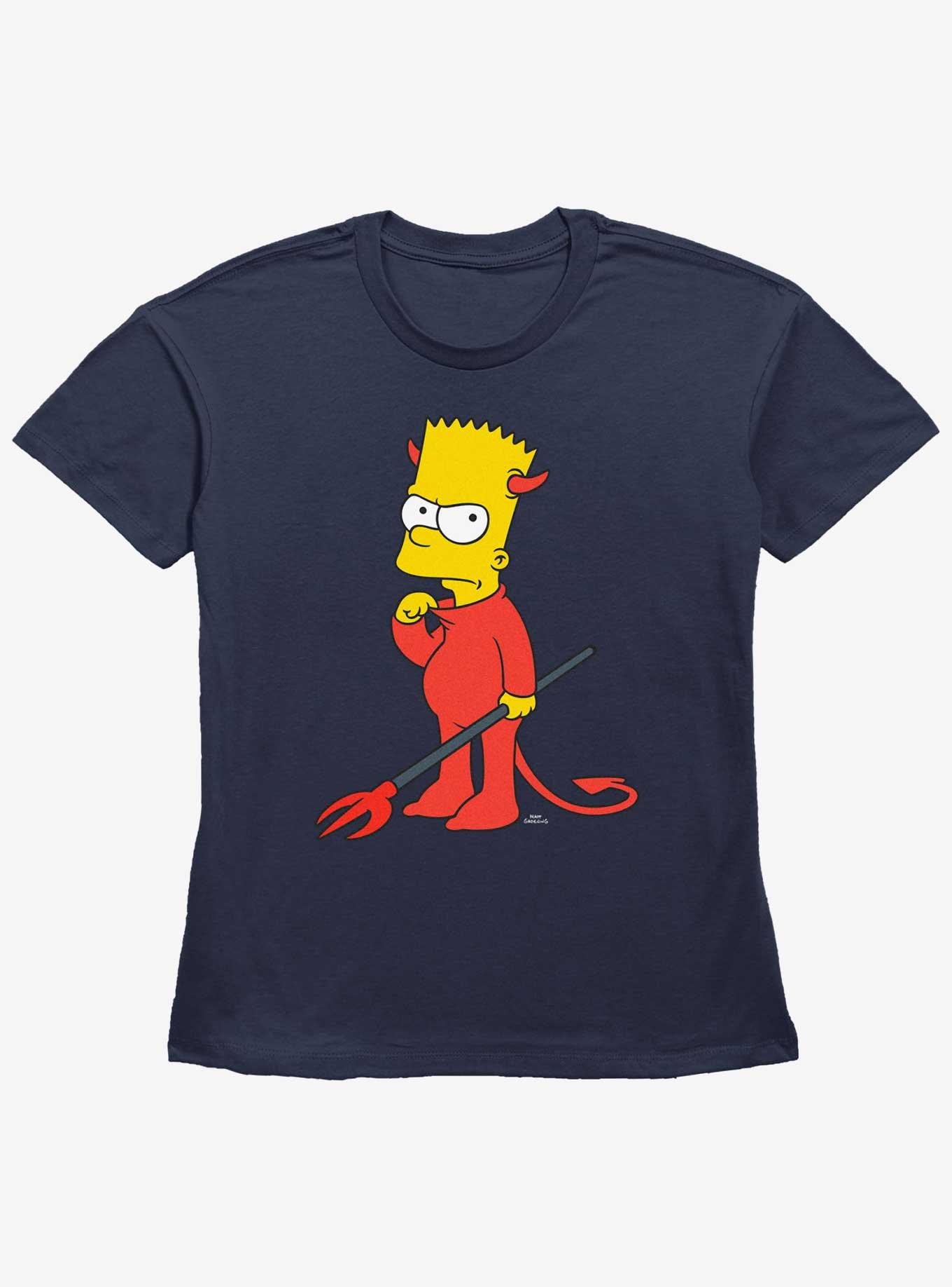 The Simpsons Devil Bart Womens Straight Fit T-Shirt - BLUE | BoxLunch