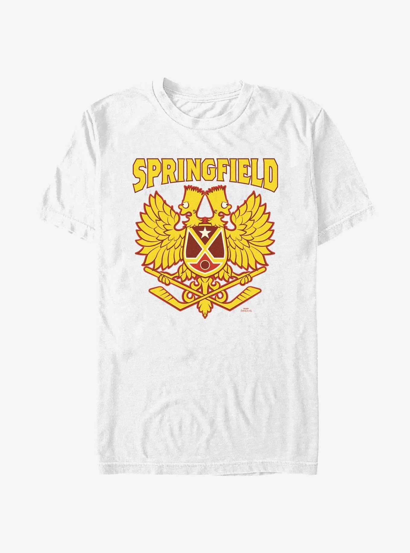 The Simpsons Bart Springfield Hockey Crest T-Shirt - WHITE | BoxLunch