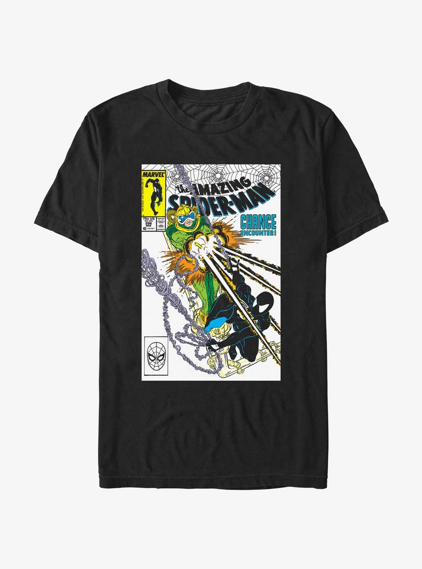 Marvel Spider-Man Chance Encounter Comic Cover T-Shirt - BLACK | BoxLunch