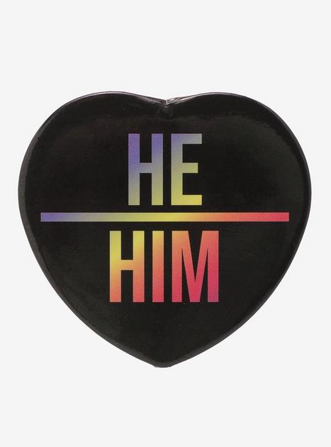 He/Him Pronoun Heart 3 Inch Button | Hot Topic