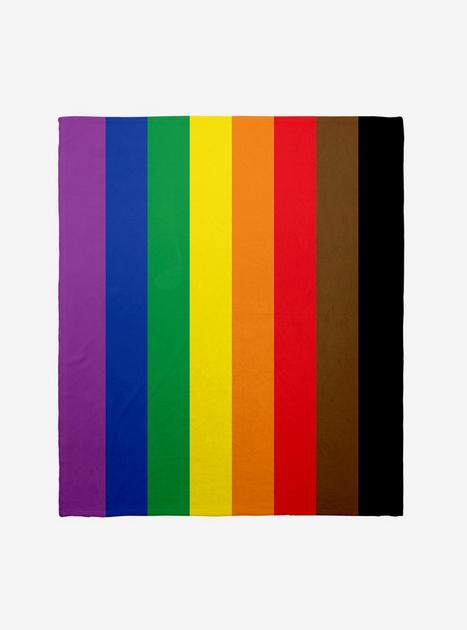 LGBTQ+ Pride Flag Throw Blanket - WHITE | BoxLunch