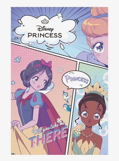 Disney Princess Manga Faces Poster | Hot Topic